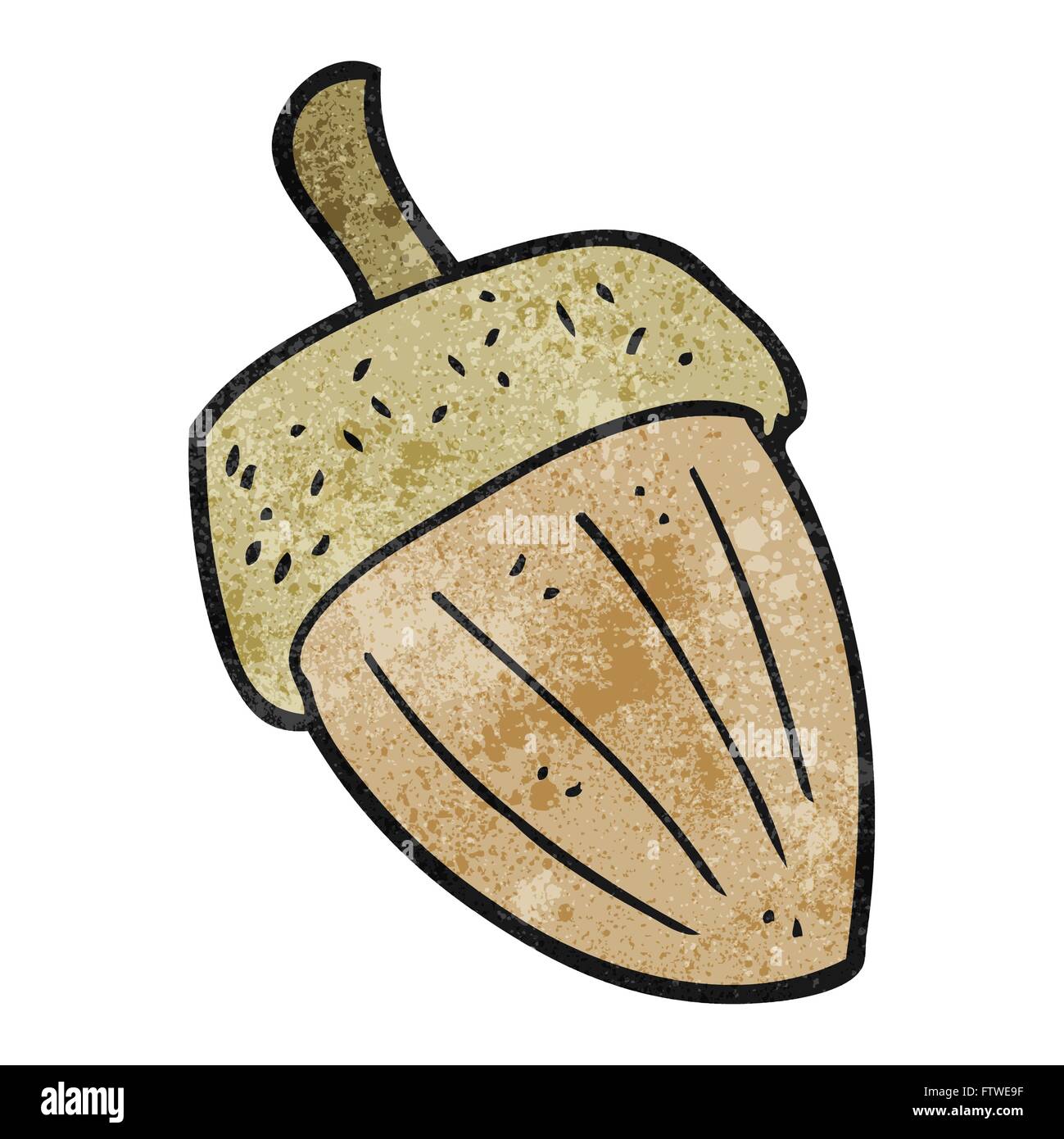freehand textured cartoon acorn Stock Vector Image & Art - Alamy