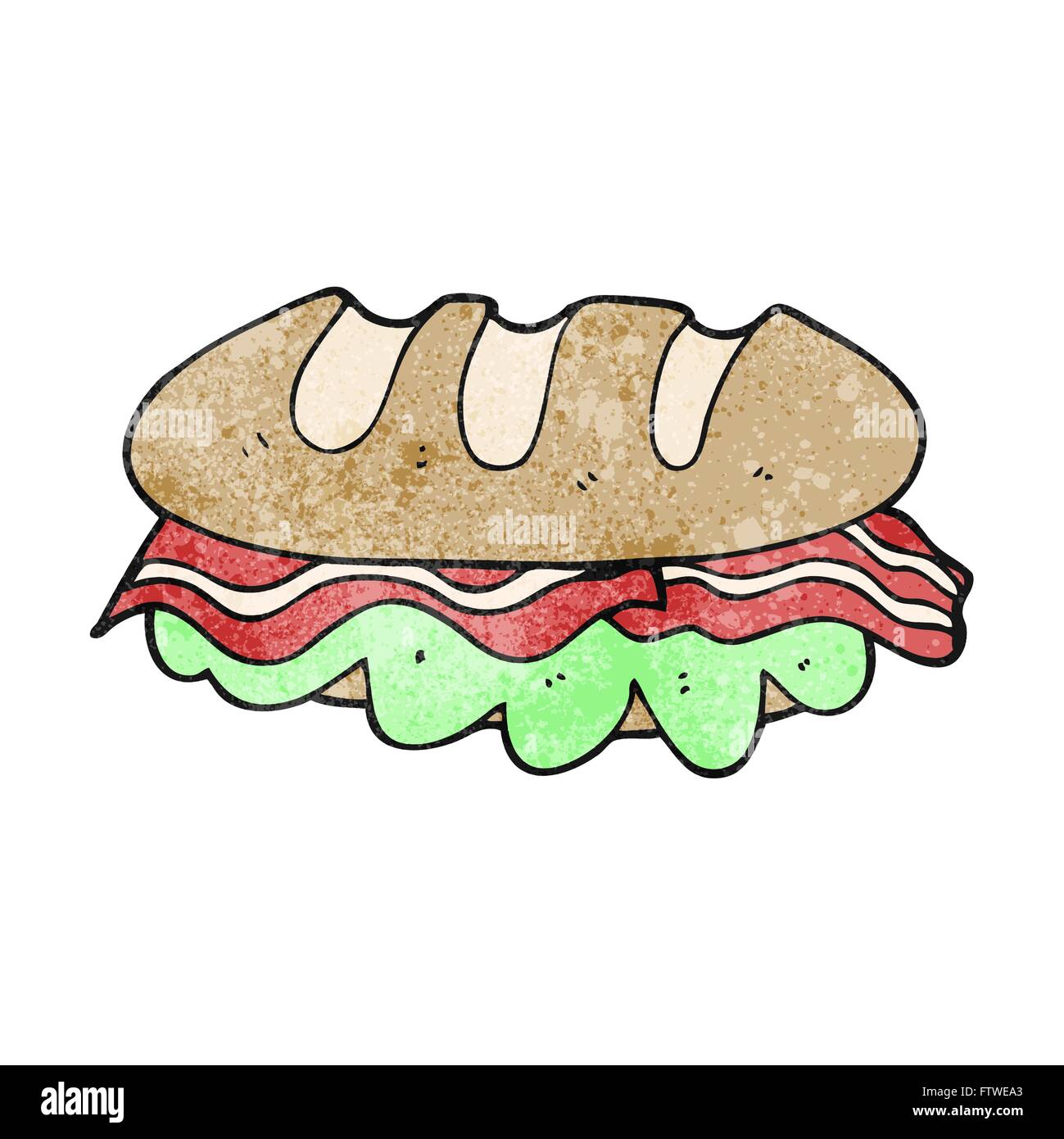 freehand textured cartoon huge sandwich Stock Vector Image & Art - Alamy