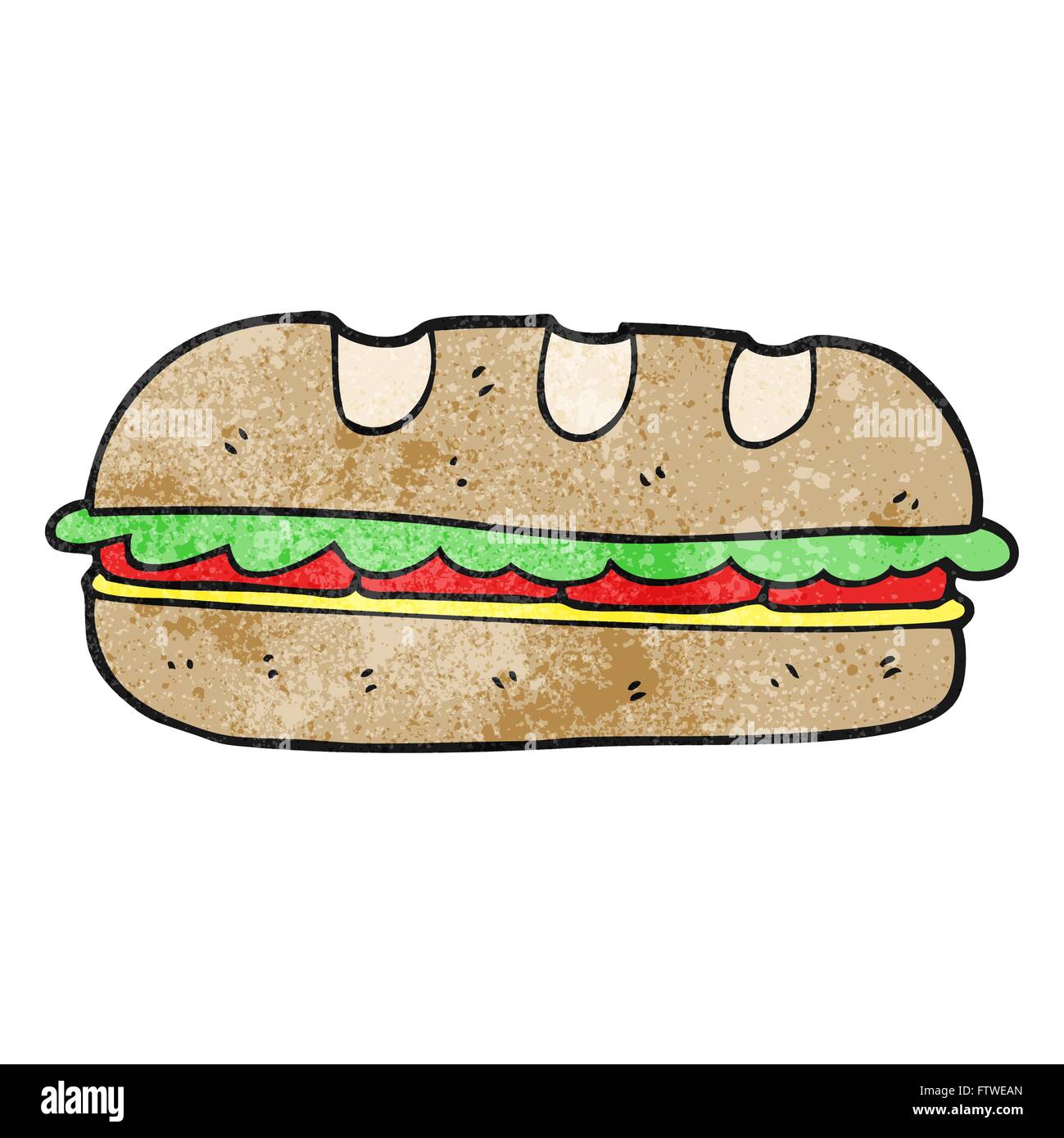 freehand textured cartoon huge sandwich Stock Vector Image & Art - Alamy