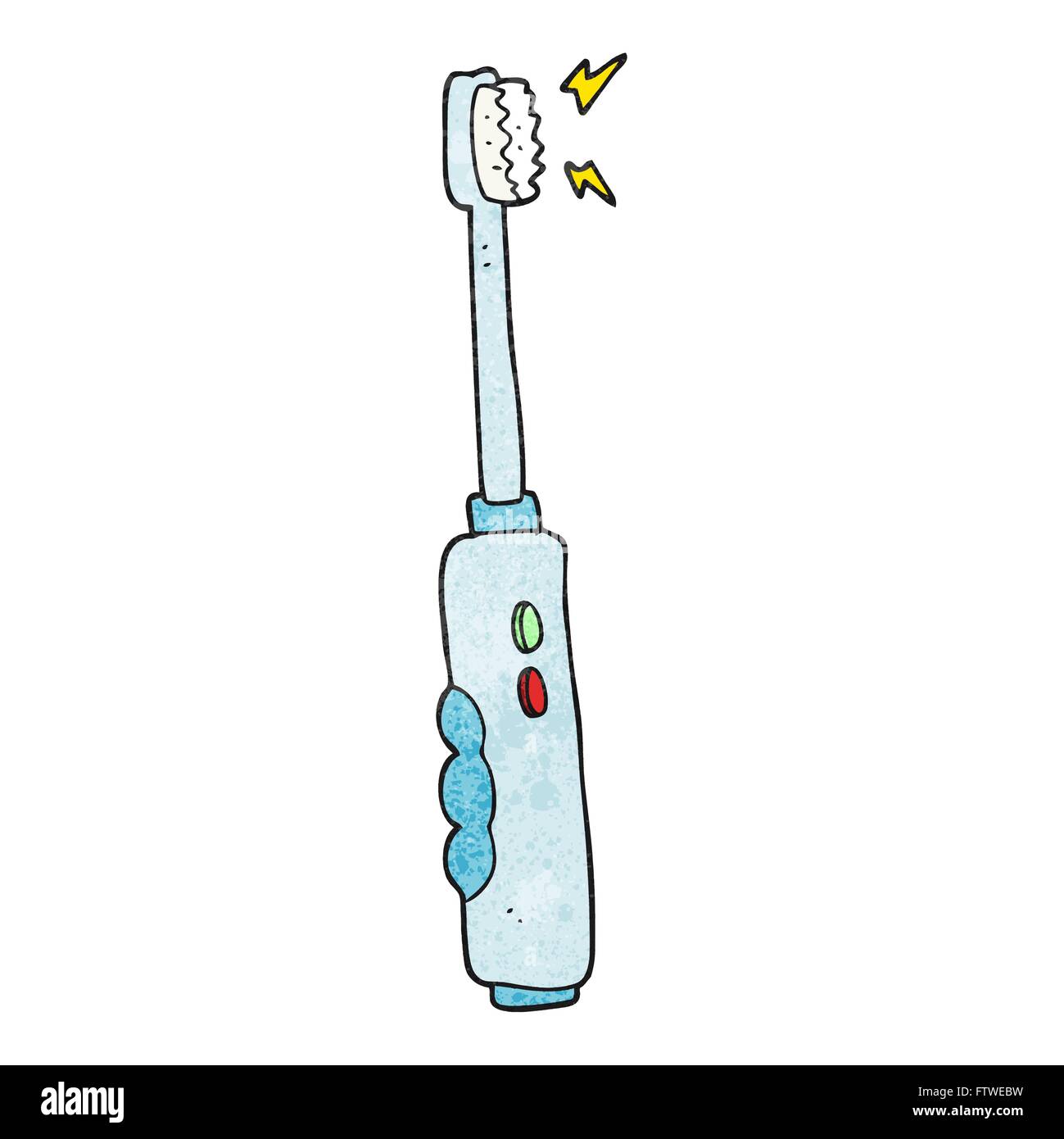 freehand textured cartoon buzzing electric toothbrush Stock Vector ...