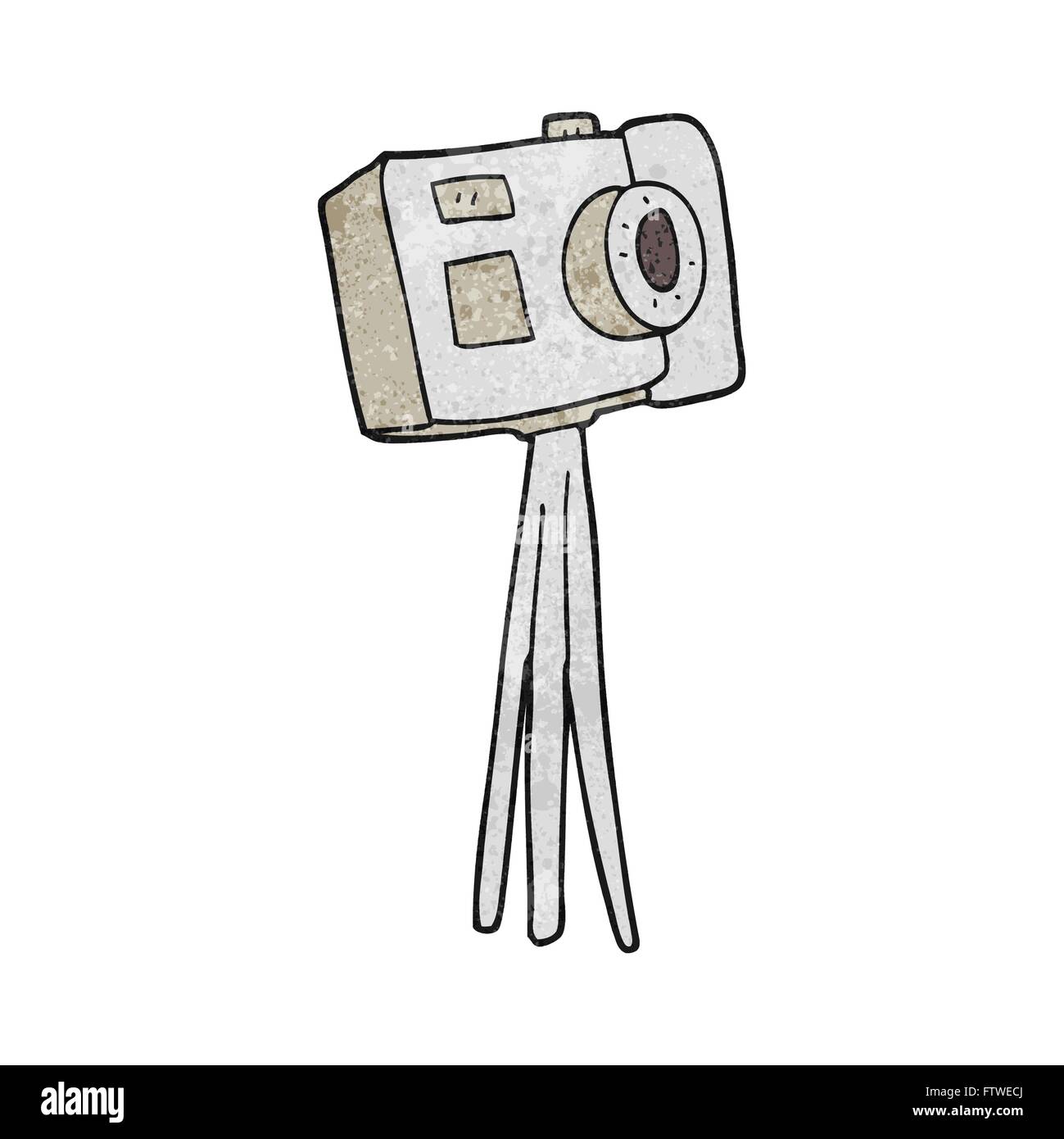 freehand textured cartoon camera on tripod Stock Vector Image & Art - Alamy