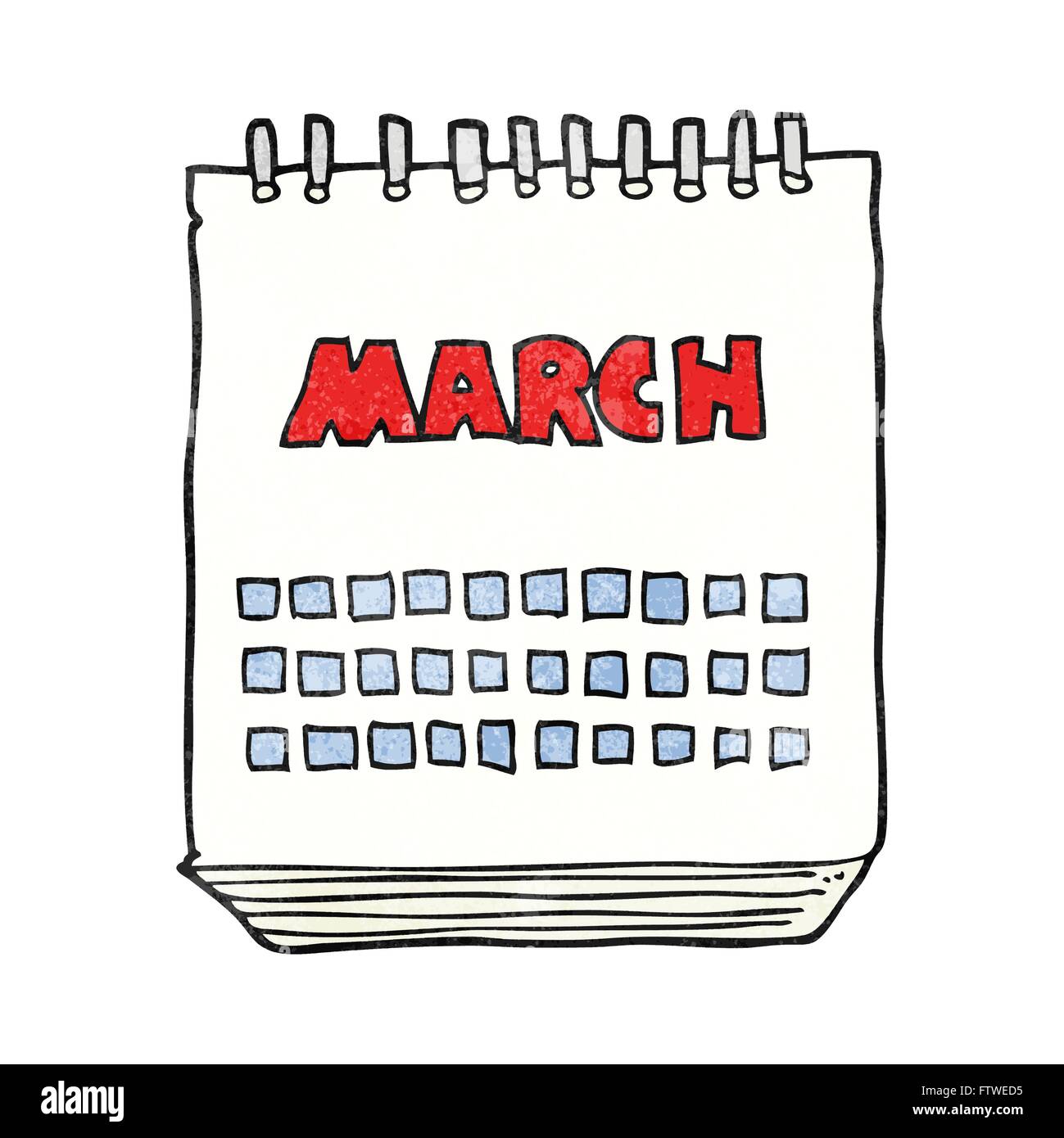 freehand textured cartoon march calendar Stock Vector Image & Art - Alamy