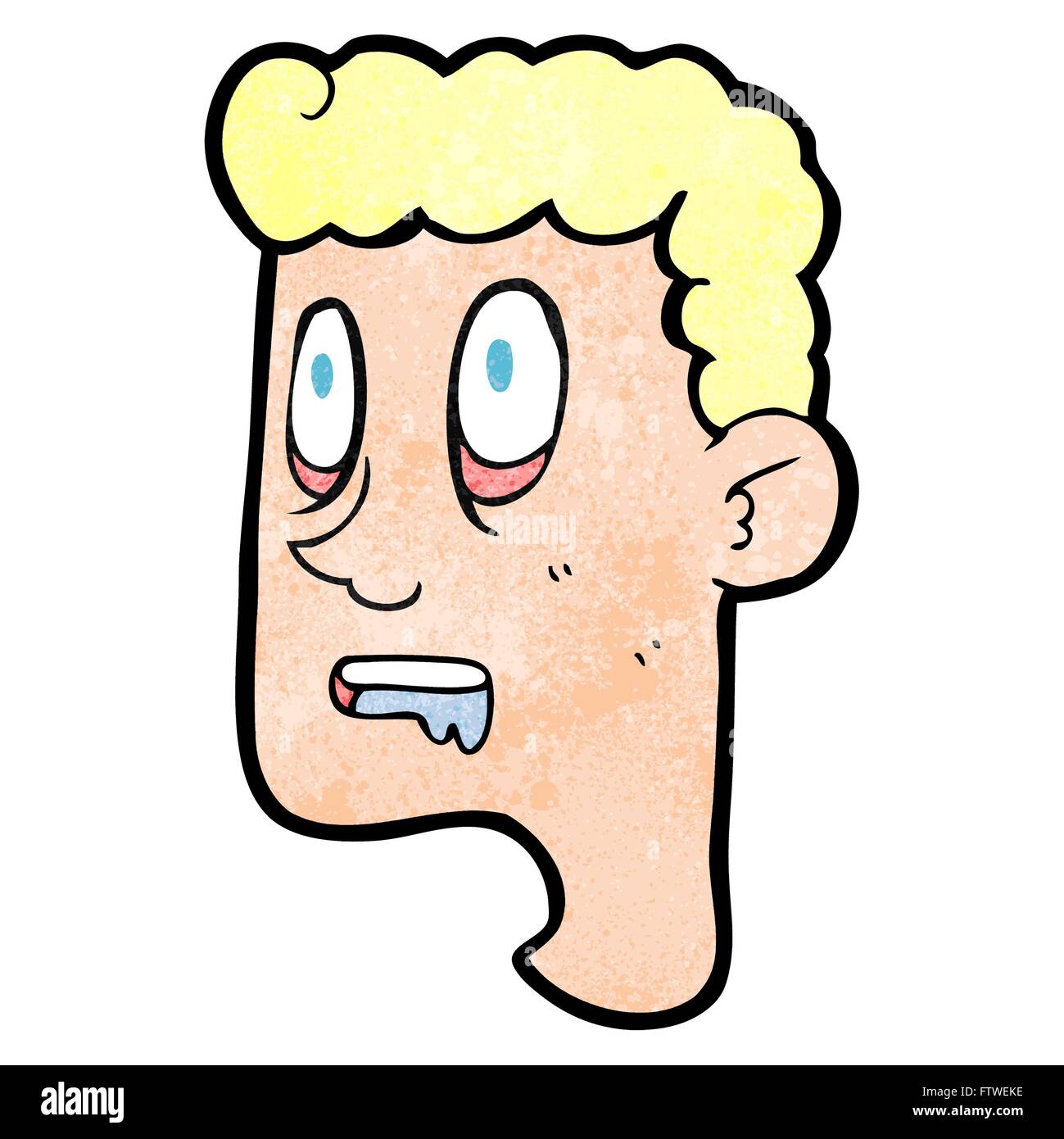 freehand textured cartoon staring man drooling Stock Vector Image & Art ...