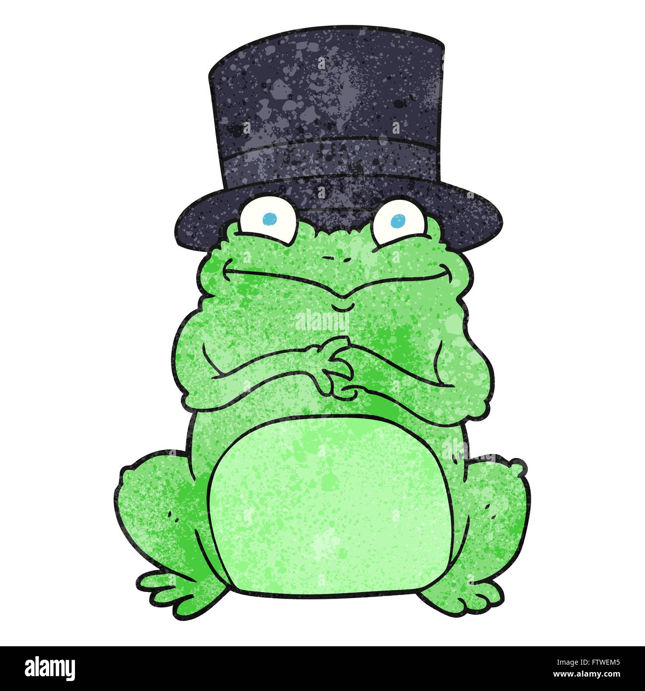 freehand textured cartoon frog in top hat Stock Vector Image & Art - Alamy