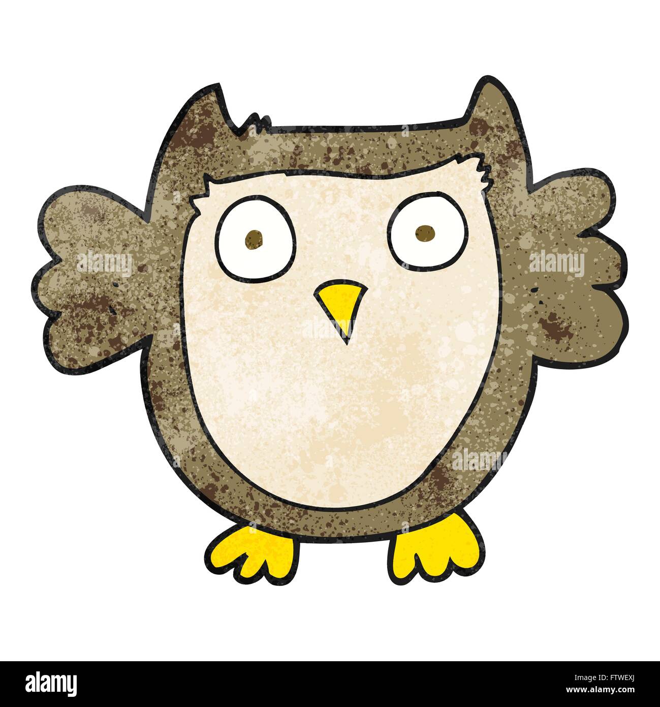 freehand textured cartoon owl Stock Vector Image & Art - Alamy
