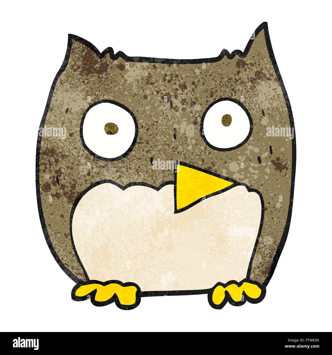 freehand textured cartoon owl Stock Vector Image & Art - Alamy