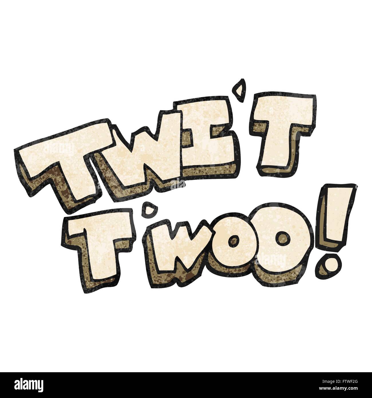 freehand textured cartoon twit two owl call text Stock Vector Image ...