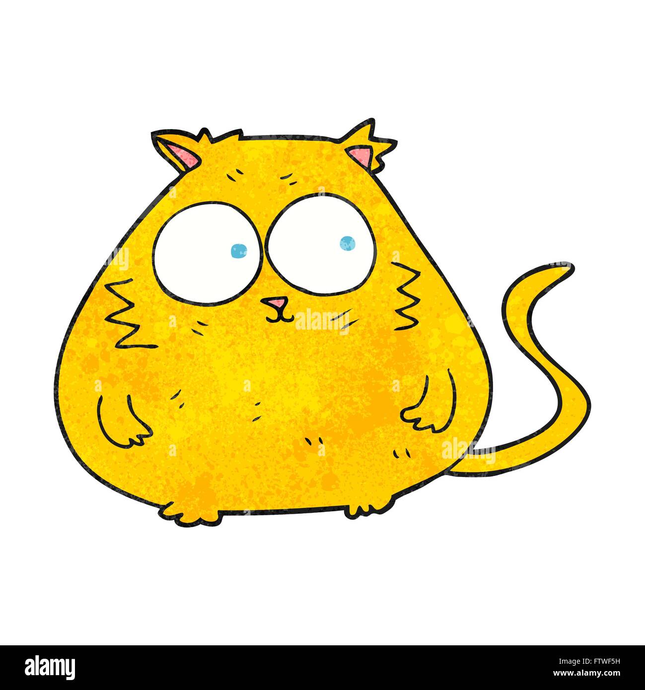 freehand textured cartoon fat cat Stock Vector Image & Art - Alamy