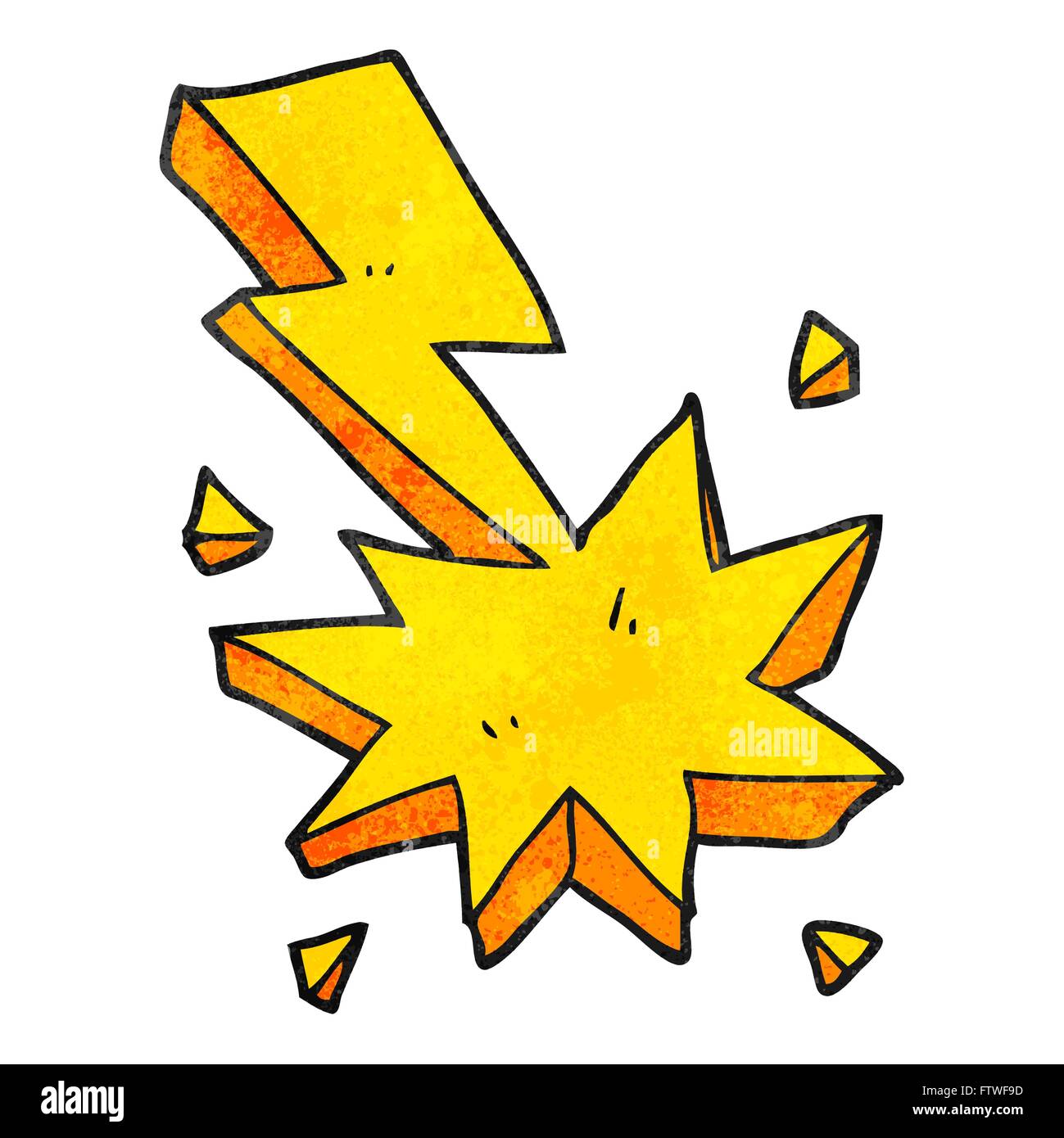 freehand textured cartoon lighting strike symbol Stock Vector Image ...