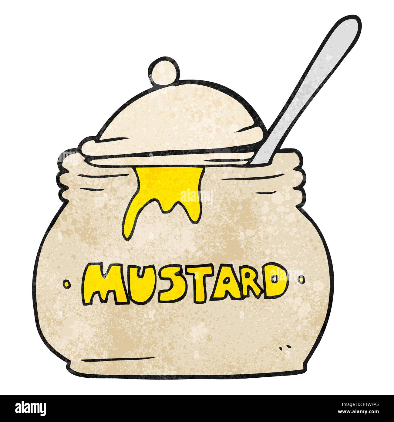 freehand textured cartoon mustard pot Stock Vector Image & Art - Alamy