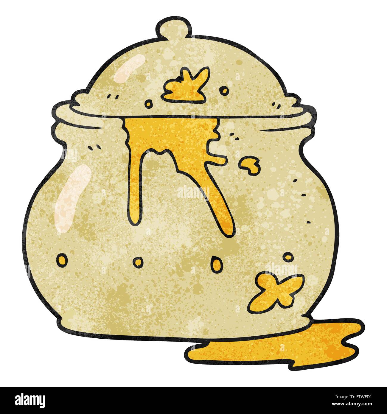 freehand textured cartoon messy mustard pot Stock Vector Image & Art ...