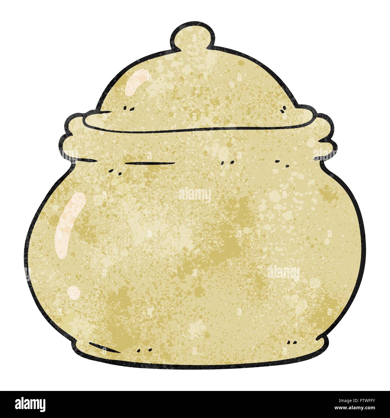 freehand textured cartoon old style ceramic pot Stock Vector Image ...