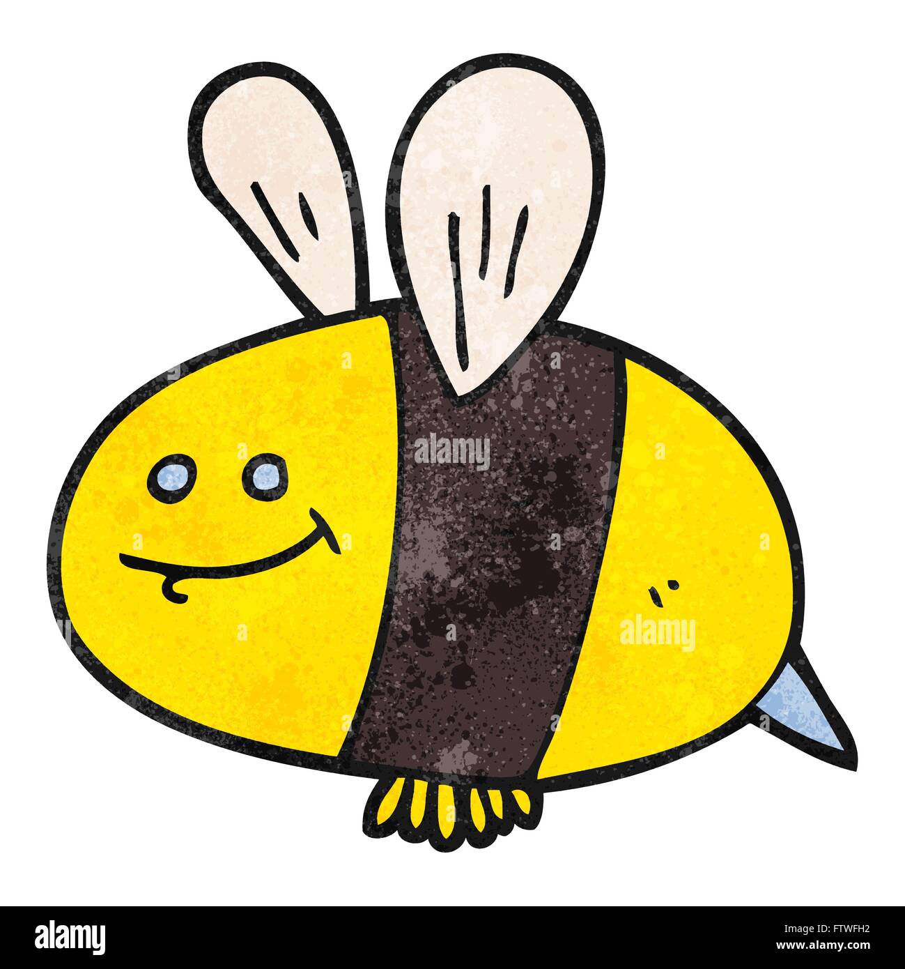 freehand textured cartoon bee Stock Vector Image & Art - Alamy