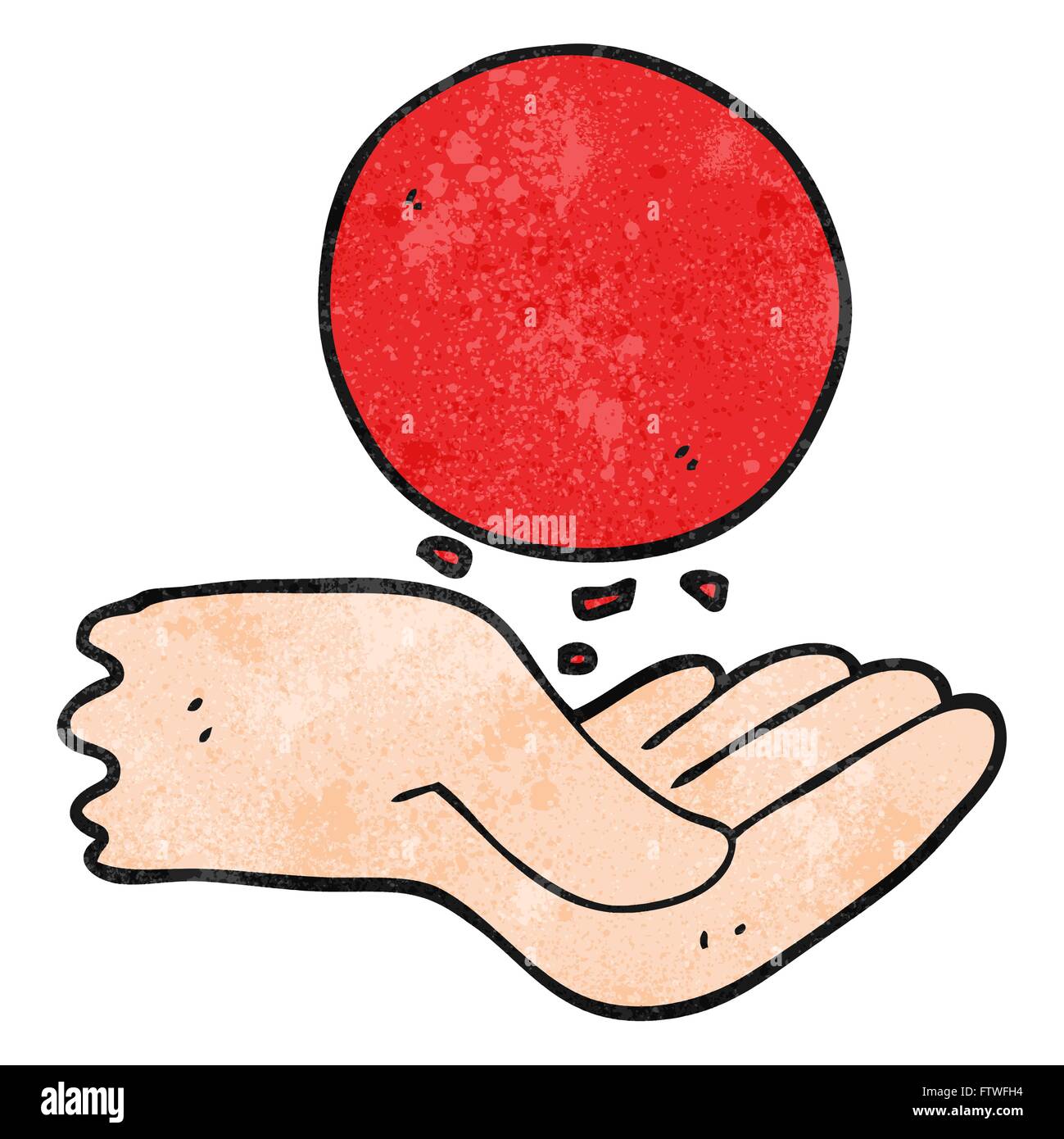 freehand textured cartoon hand throwing ball Stock Vector Image & Art ...