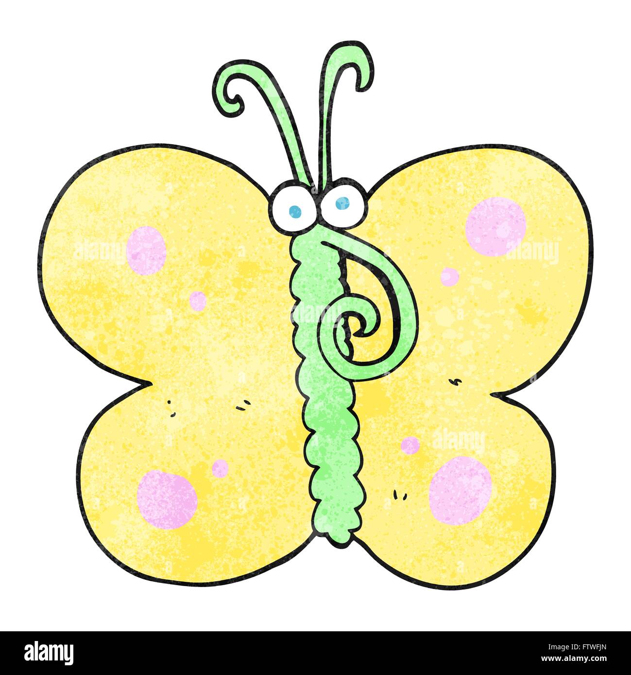 freehand textured cartoon butterfly Stock Vector Image & Art - Alamy