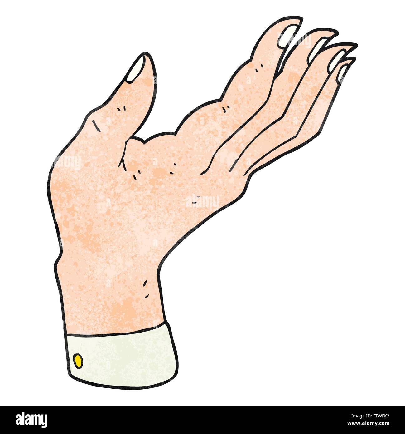 freehand textured cartoon open hand raised palm up Stock Vector Image ...