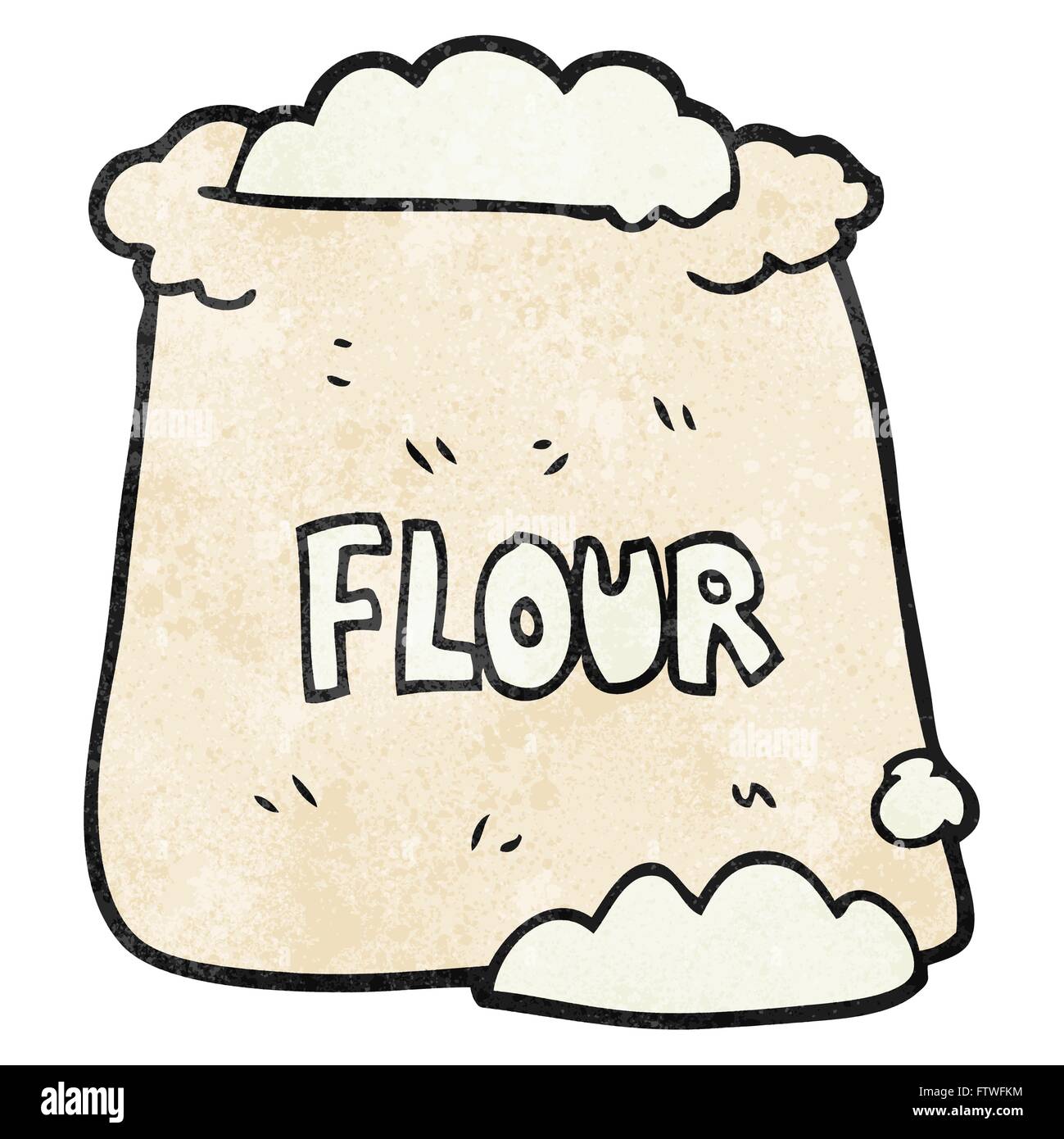 freehand textured cartoon bag of flour Stock Vector Image & Art - Alamy