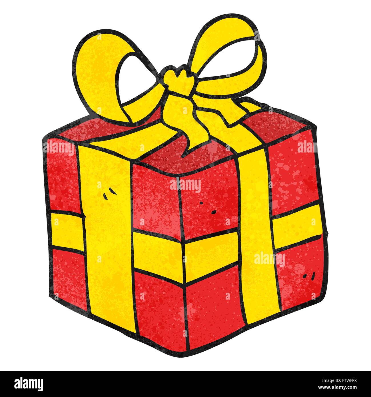 freehand textured cartoon christmas present Stock Vector Image & Art ...
