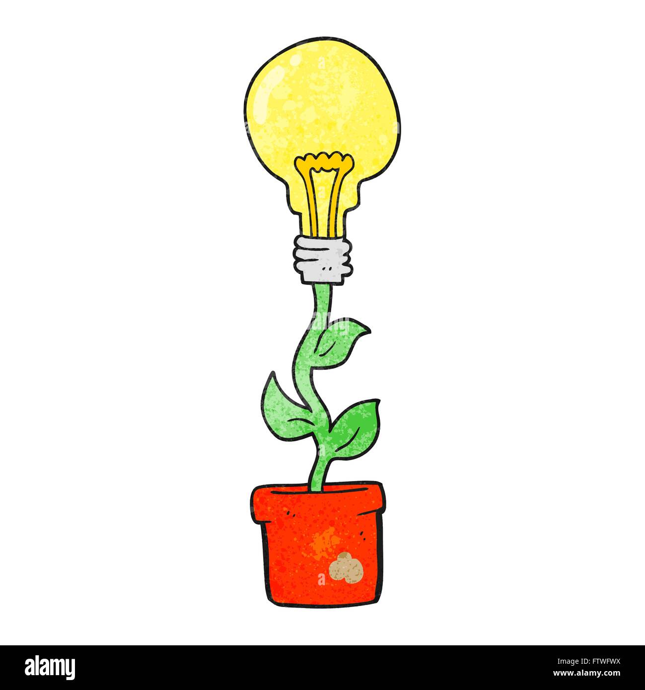 freehand textured cartoon light bulb plant Stock Vector Image & Art - Alamy