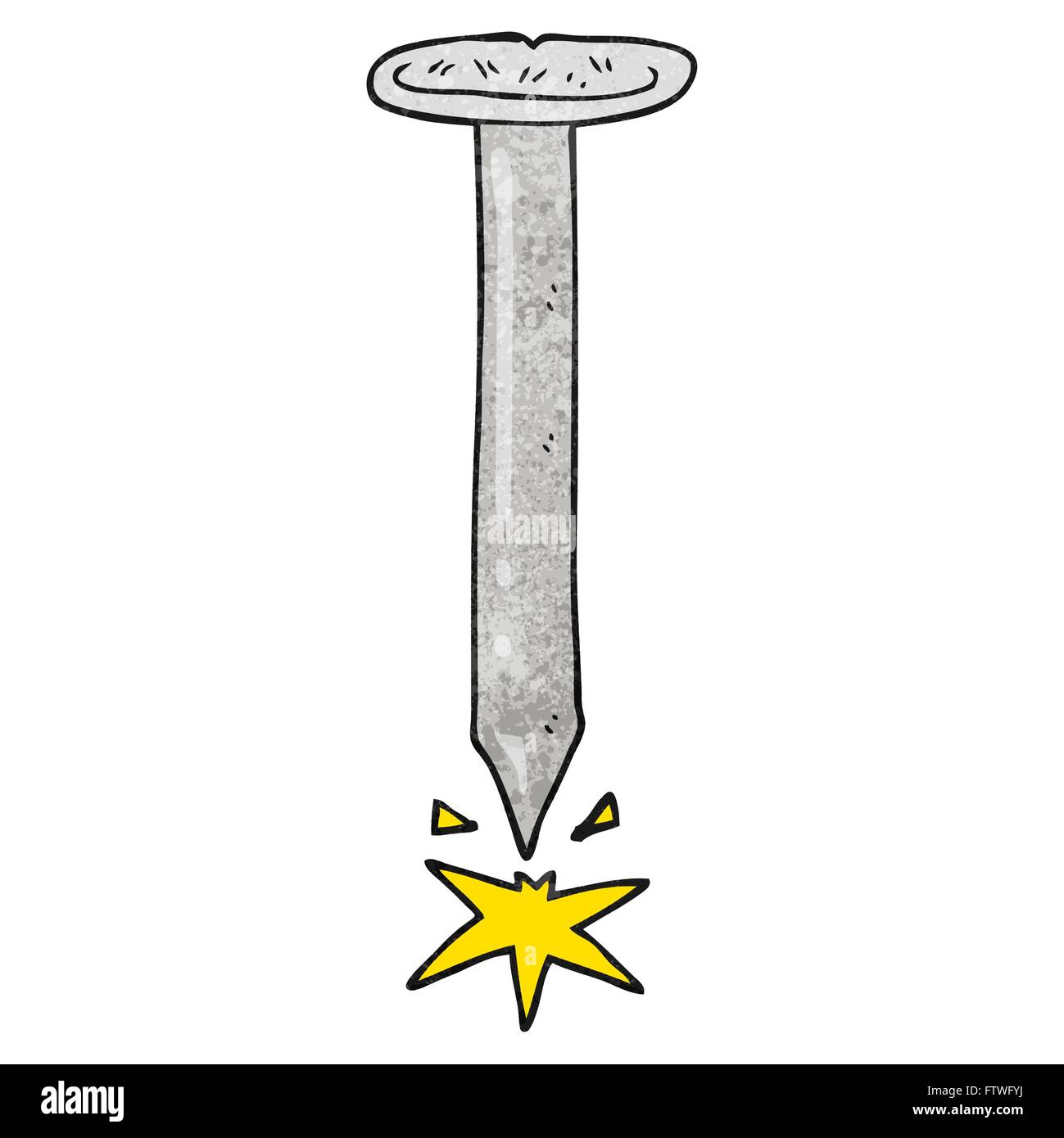 freehand textured cartoon sharp nail Stock Vector Image & Art - Alamy