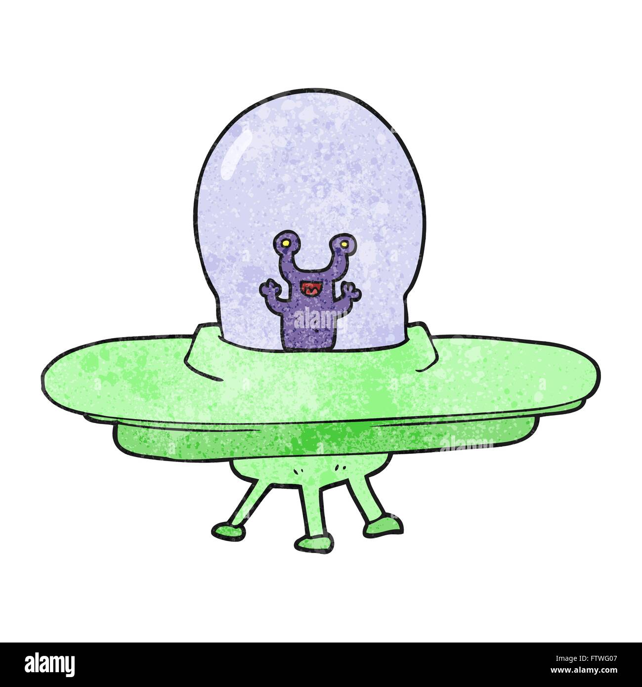 Freehand retro cartoon alien hi-res stock photography and images - Alamy