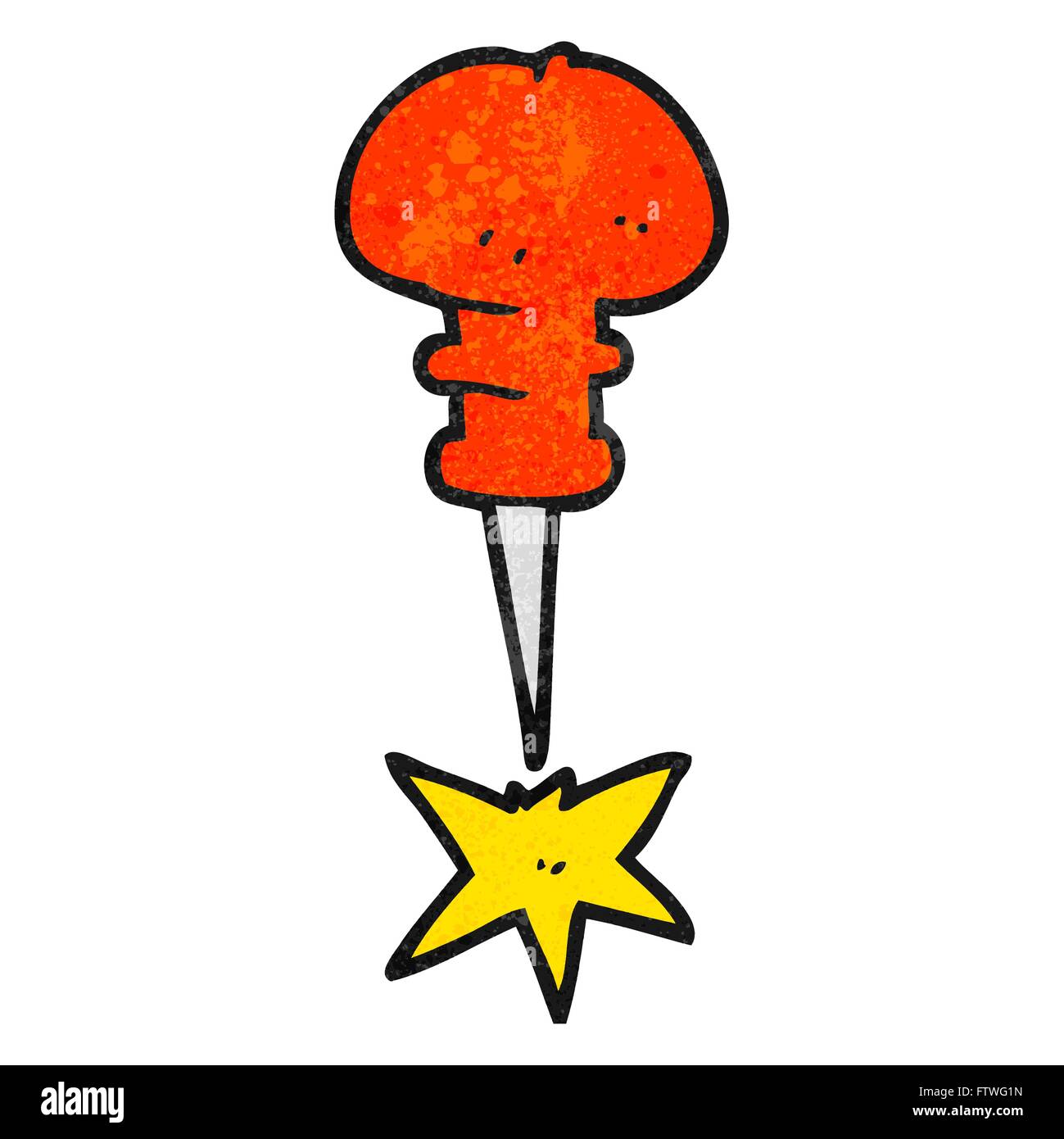 freehand textured cartoon office tack Stock Vector Image & Art - Alamy