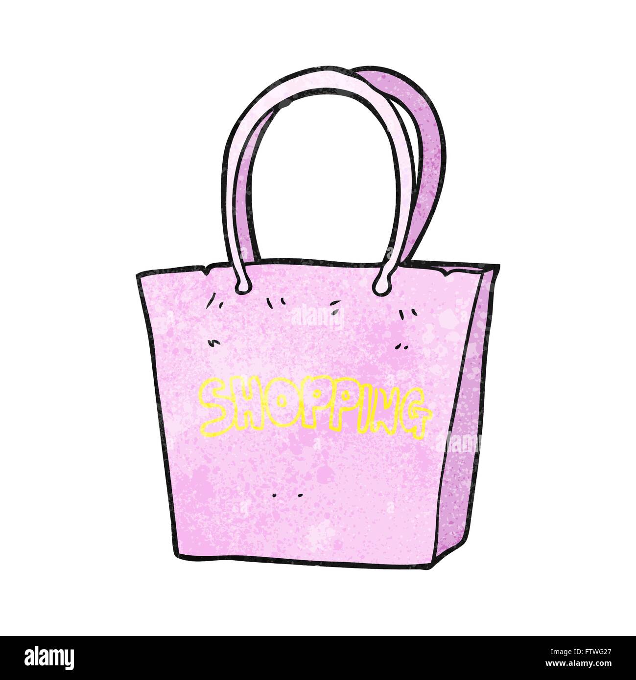 freehand textured cartoon shopping bag Stock Vector Image & Art - Alamy