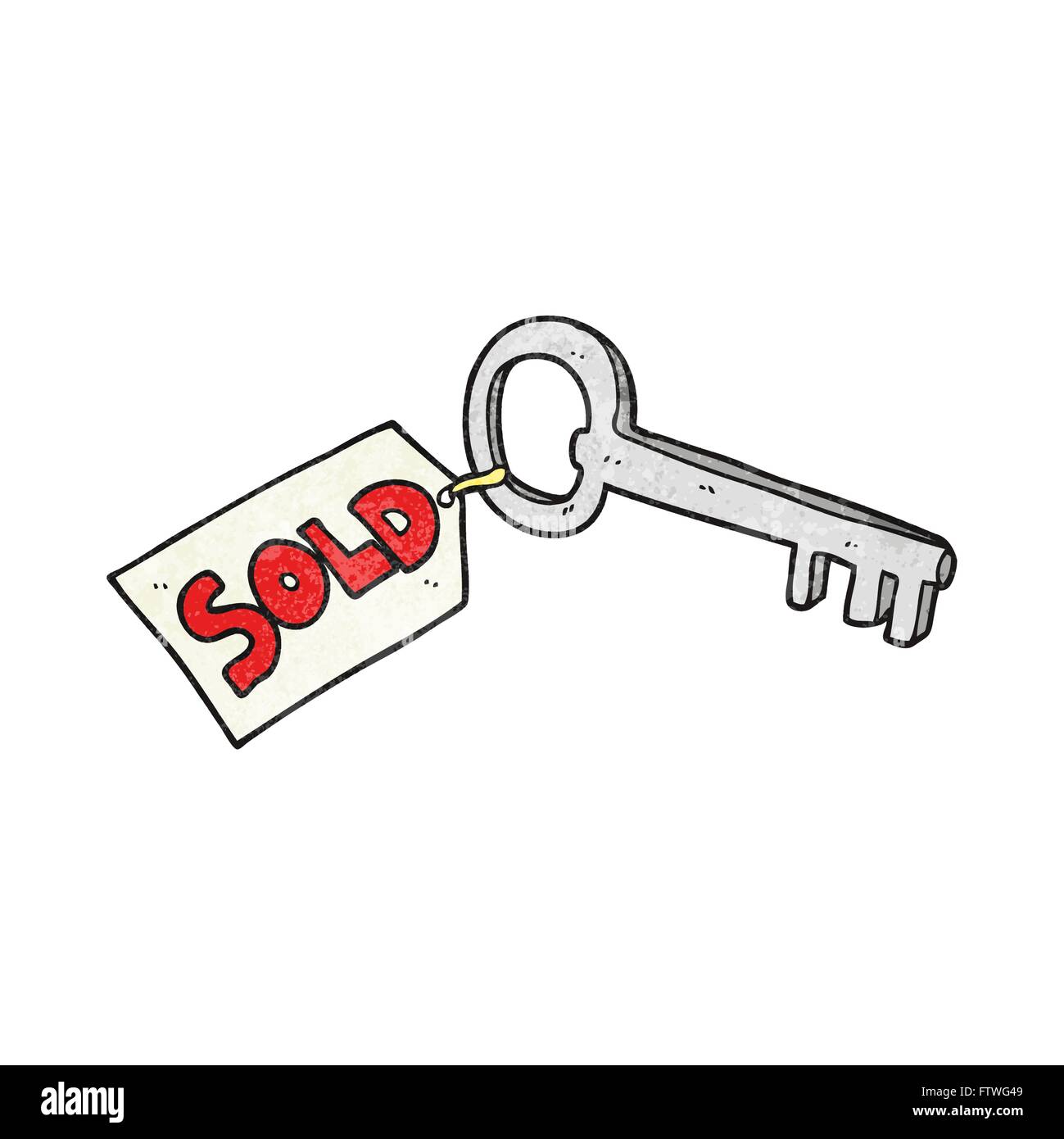 freehand textured cartoon new house key Stock Vector Image & Art - Alamy