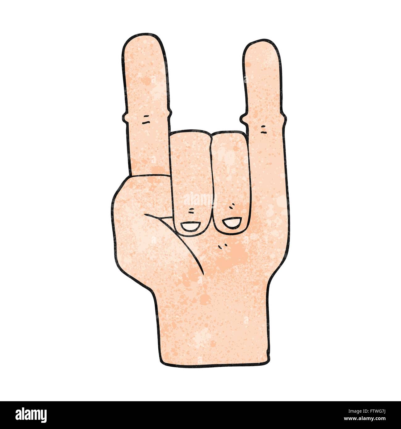 freehand textured cartoon devil horns hand symbol Stock Vector Image ...