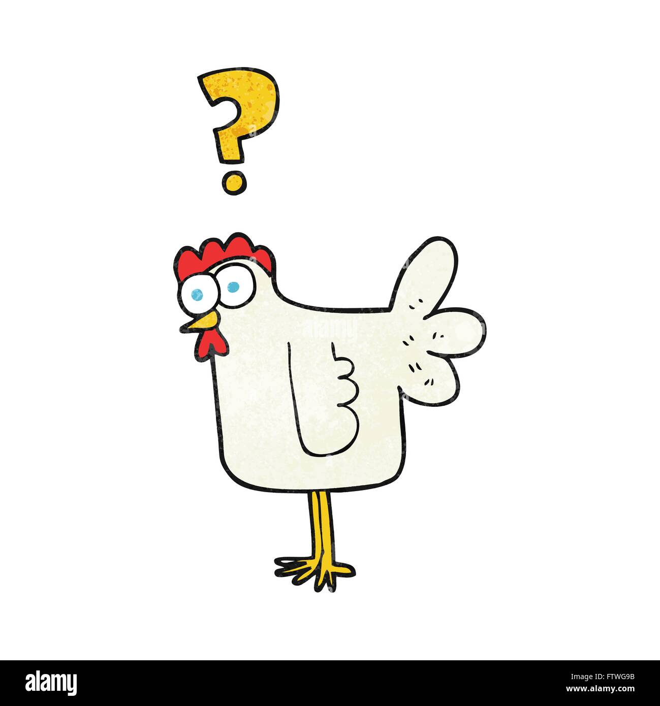 freehand textured cartoon confused chicken Stock Vector Image & Art - Alamy