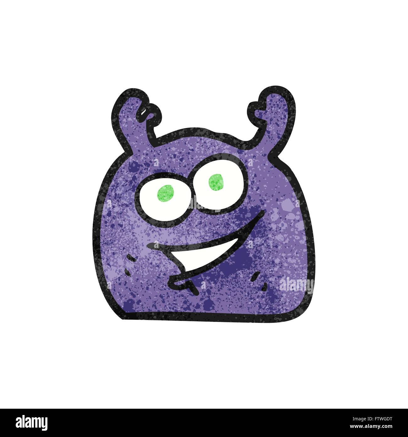 freehand textured cartoon little alien Stock Vector Image & Art - Alamy
