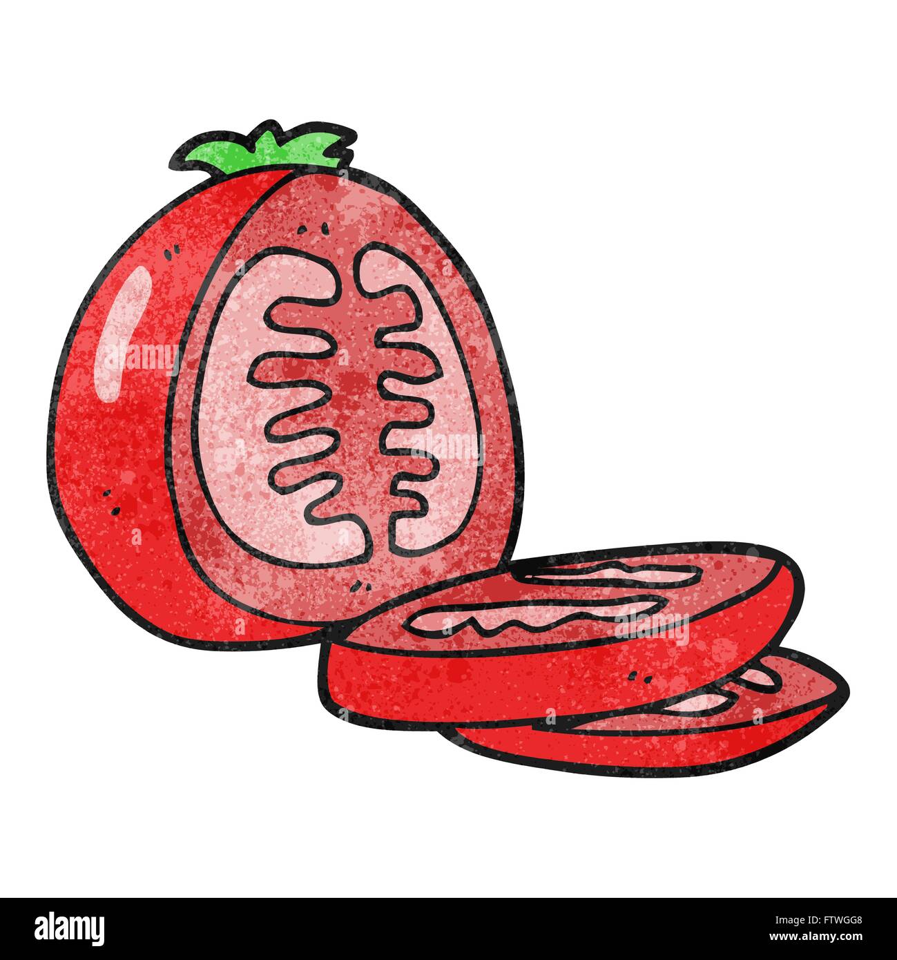 freehand textured cartoon sliced tomato Stock Vector Image & Art - Alamy
