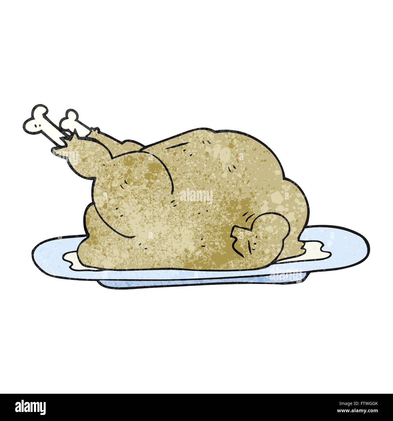 freehand textured cartoon cooked chicken Stock Vector Image & Art - Alamy