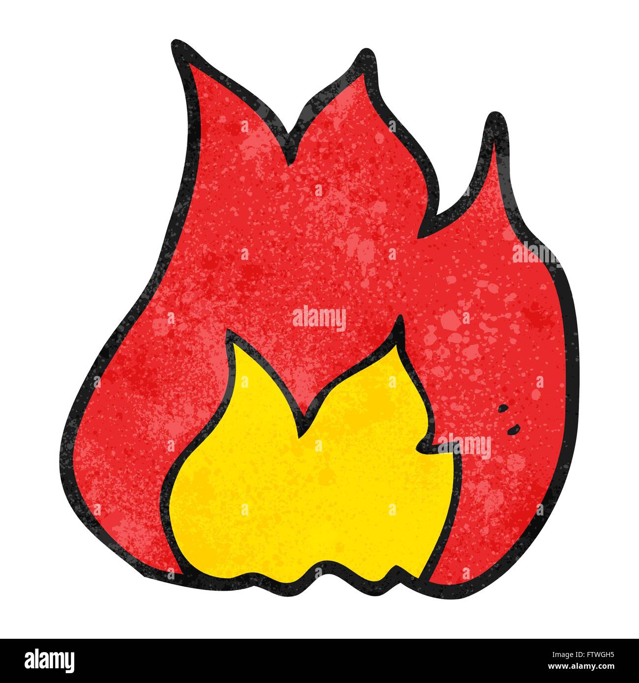 freehand textured cartoon fire symbol Stock Vector Image & Art - Alamy