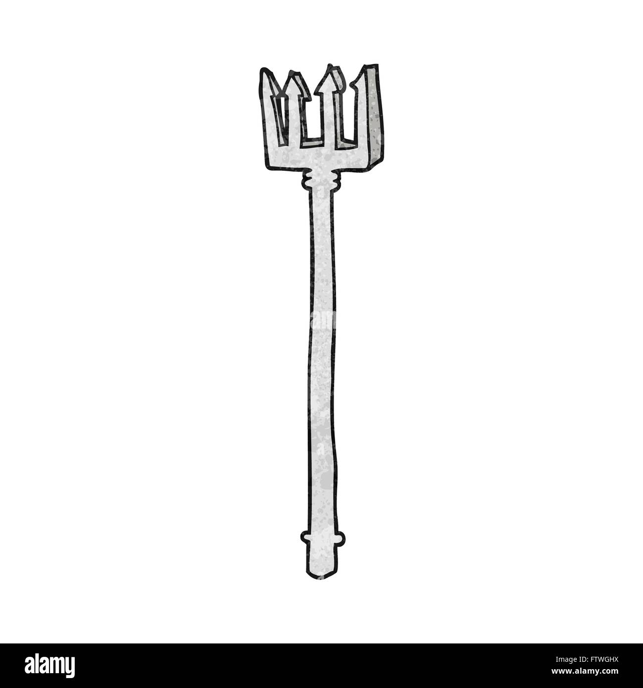 freehand textured cartoon devil fork Stock Vector Image & Art - Alamy