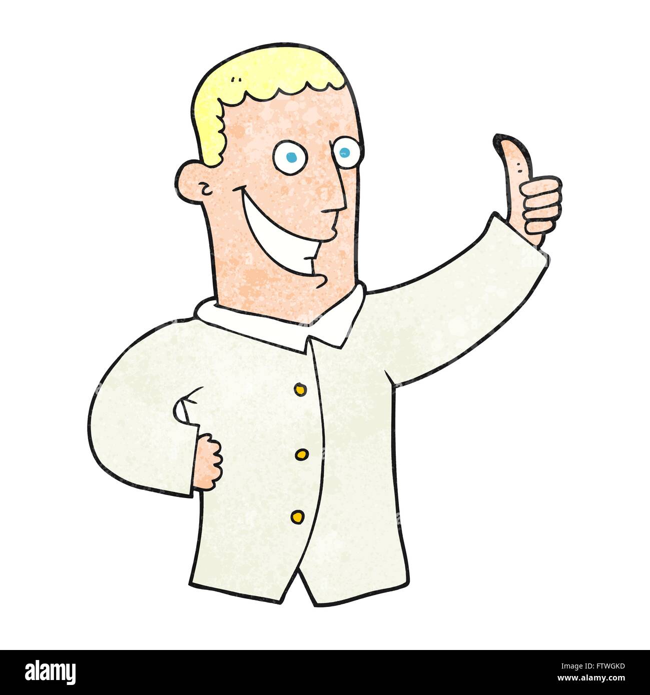 freehand textured cartoon man giving approval Stock Vector Image & Art ...