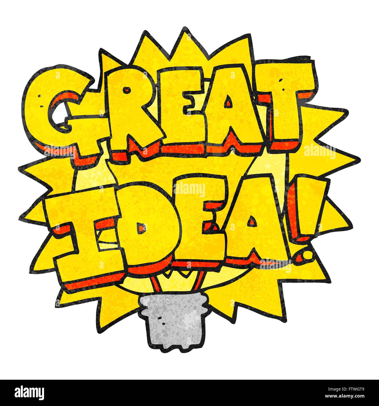 freehand textured cartoon GREAT IDEA! symbol Stock Vector Image & Art ...