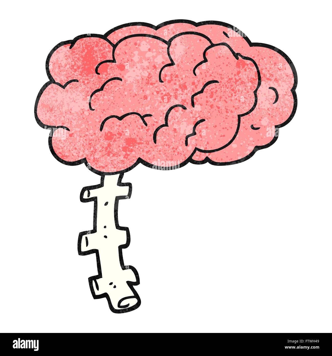 freehand textured cartoon brain Stock Vector Image & Art - Alamy