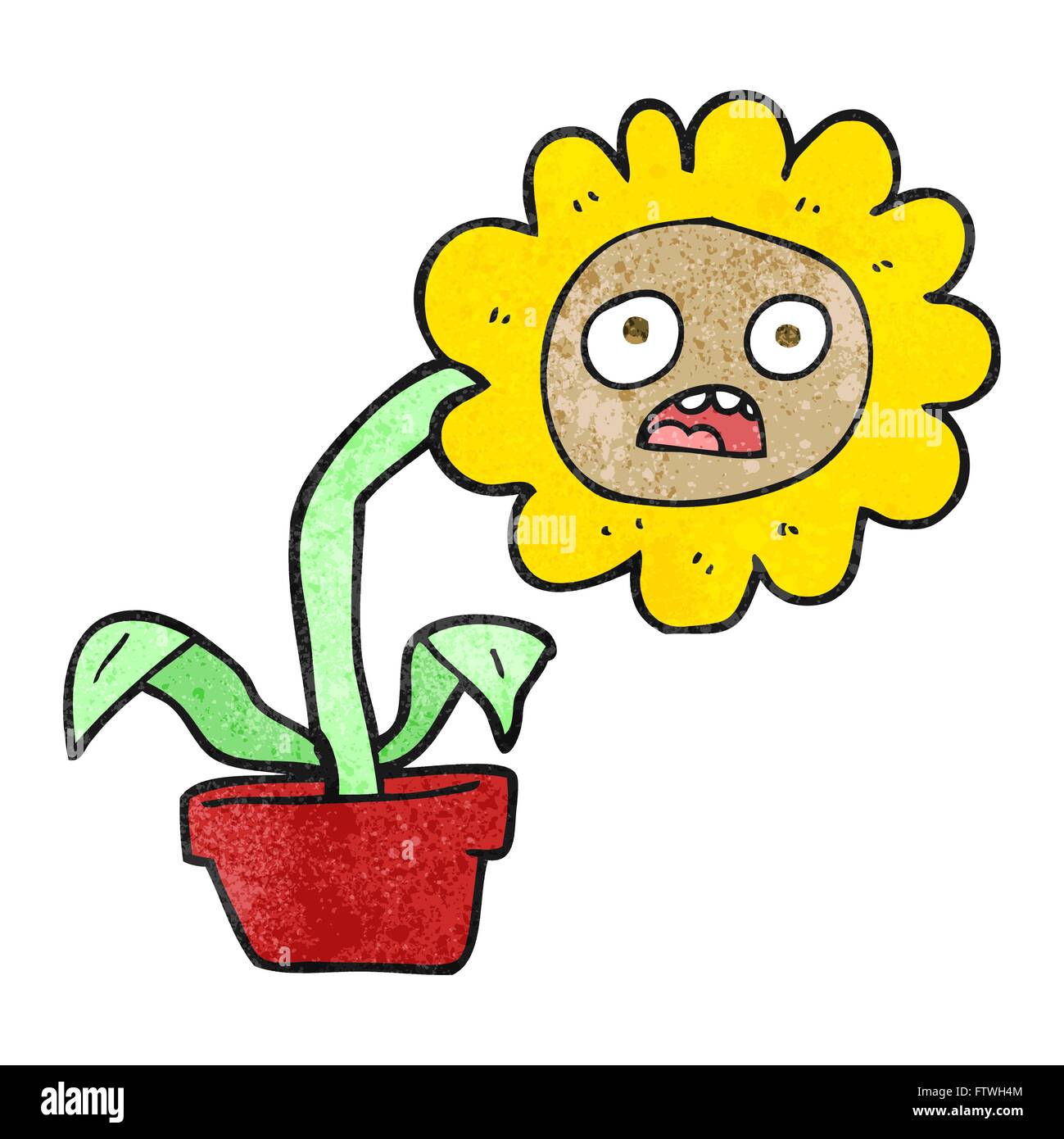 freehand textured cartoon sad flower Stock Vector Image & Art - Alamy