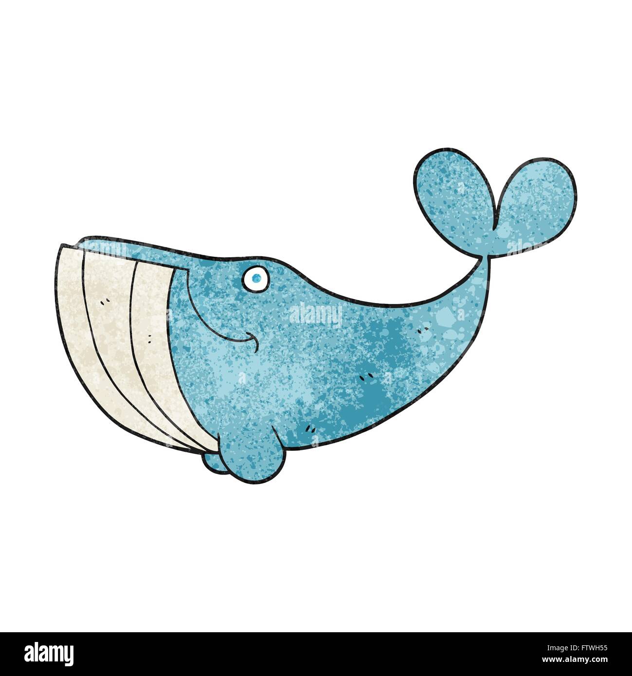 freehand textured cartoon happy whale Stock Vector Image & Art - Alamy