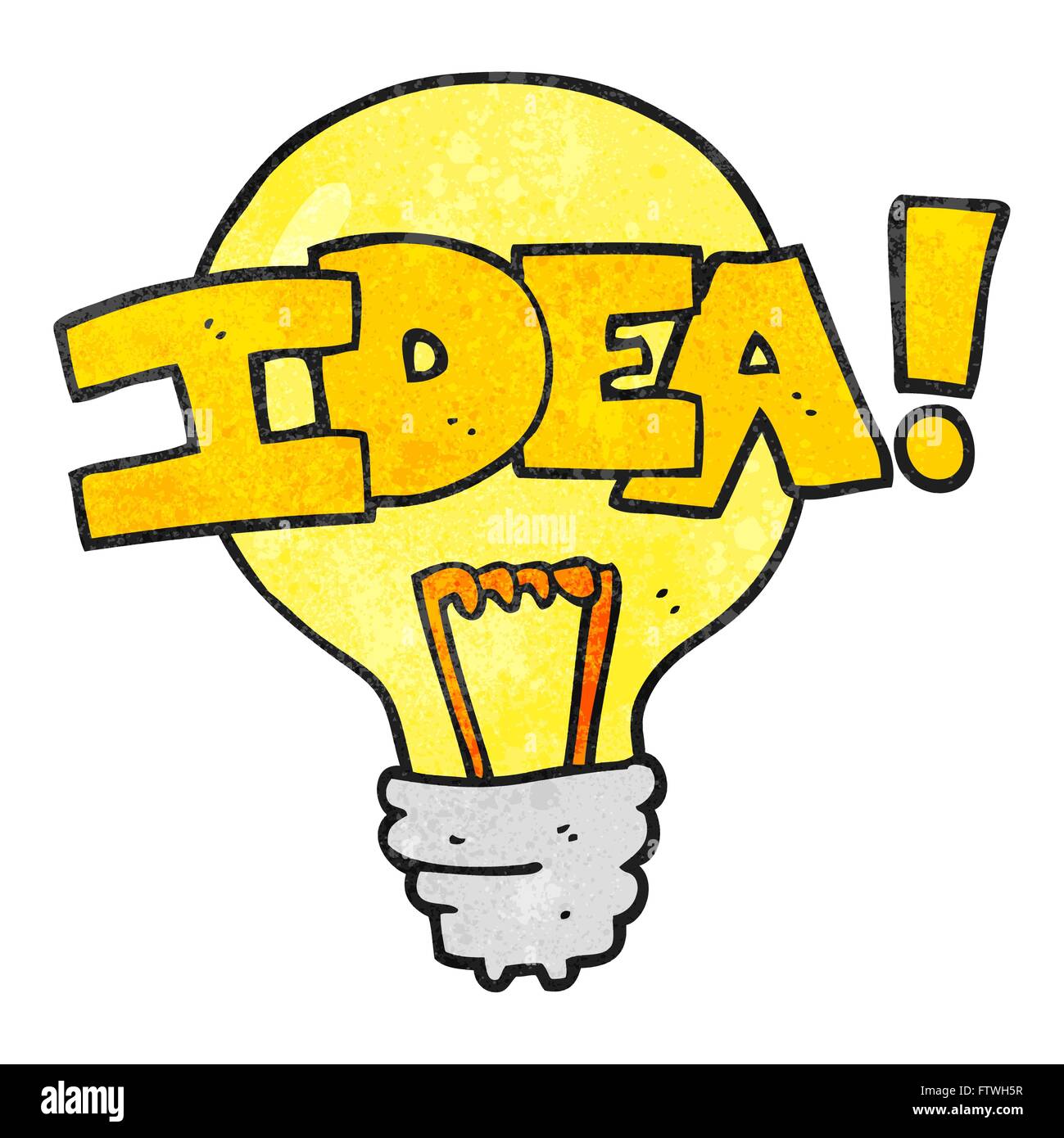 freehand textured cartoon idea light bulb symbol Stock Vector Image ...