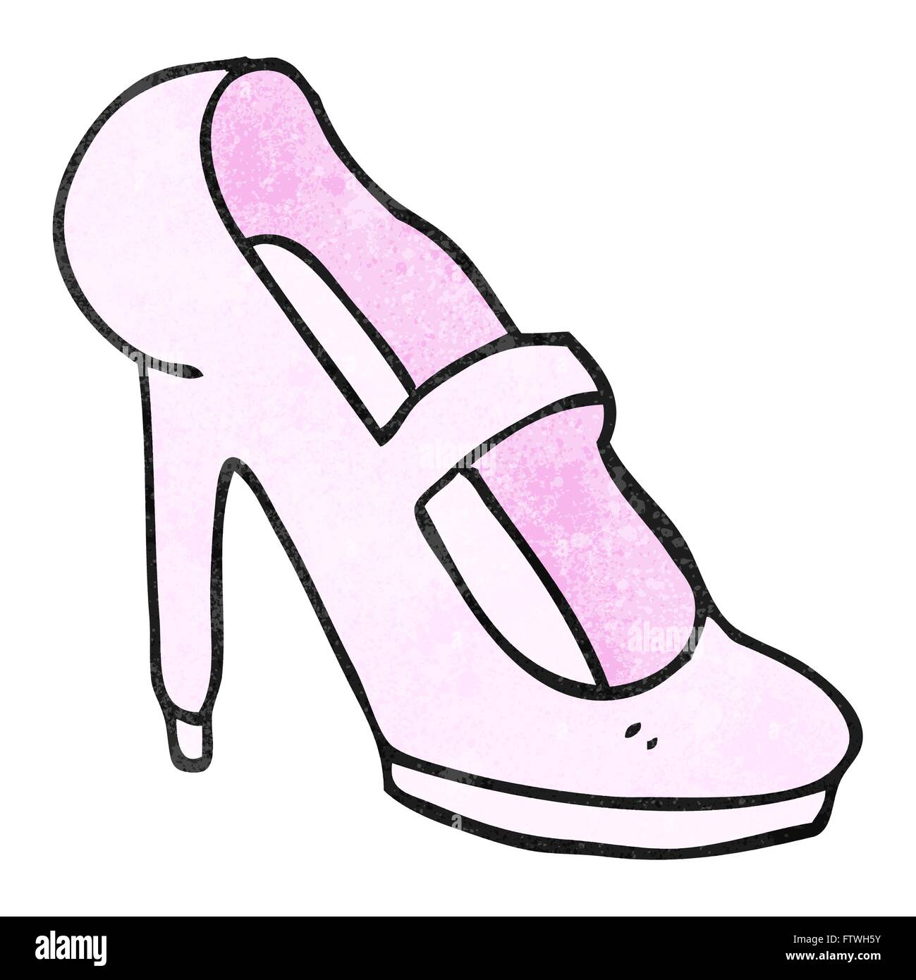 freehand textured cartoon high heeled shoe Stock Vector Image & Art - Alamy