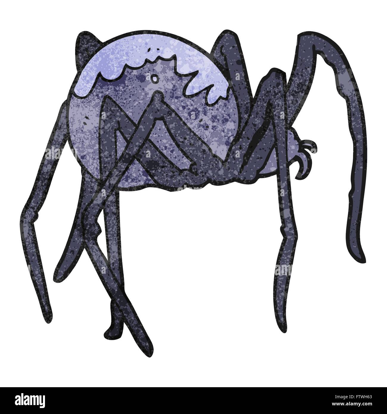 freehand textured cartoon creepy spider Stock Vector Image & Art - Alamy