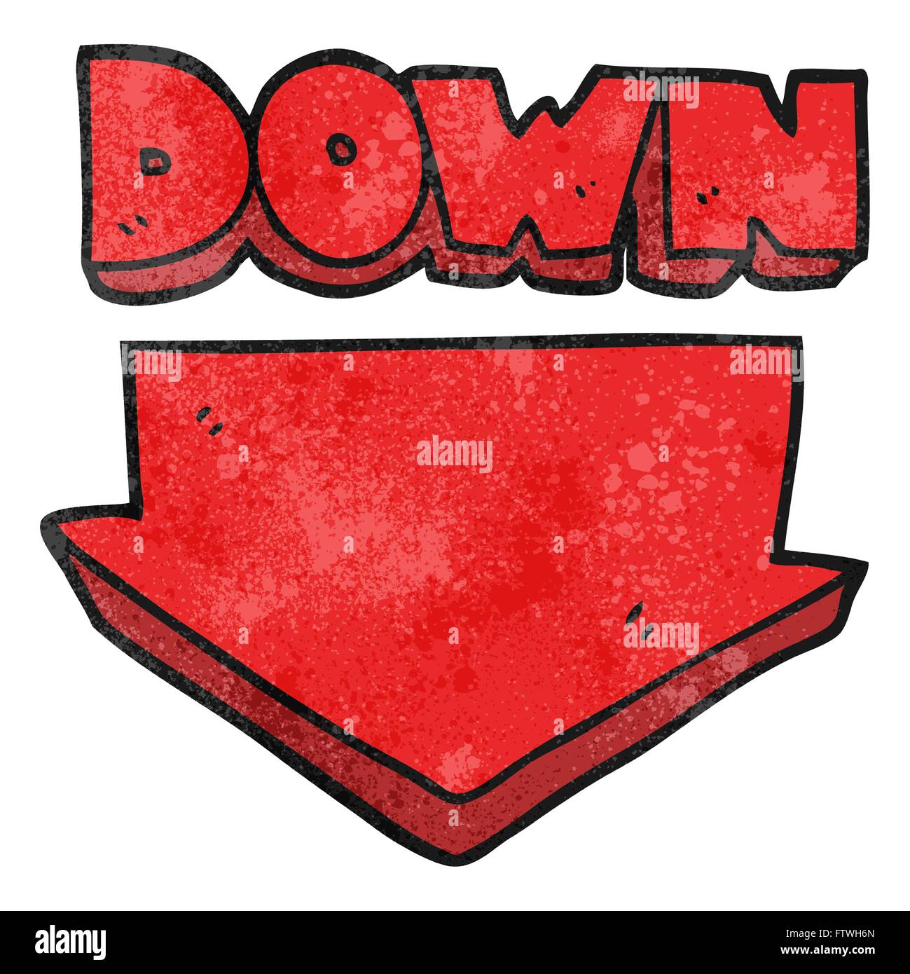 freehand textured cartoon down arrow symbol Stock Vector Image & Art ...