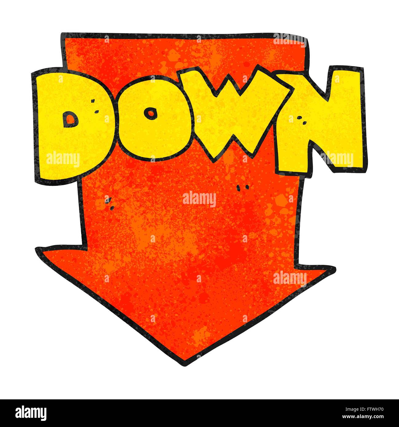 freehand textured cartoon down arrow symbol Stock Vector Image & Art ...