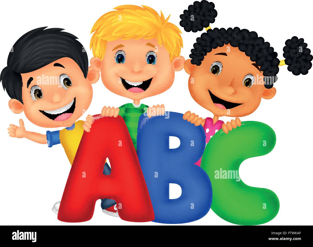 Happy preschooler kids Stock Vector Images - Alamy