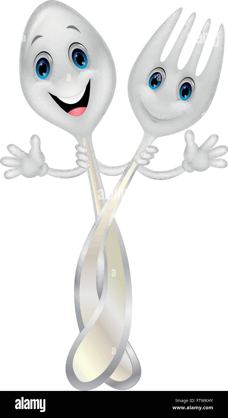 Spoon eating friends Stock Vector Images - Alamy