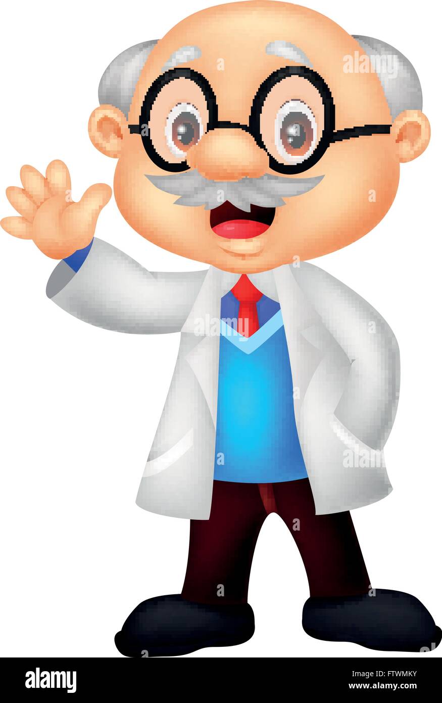 Professor cartoon waving hand Stock Vector Image & Art - Alamy