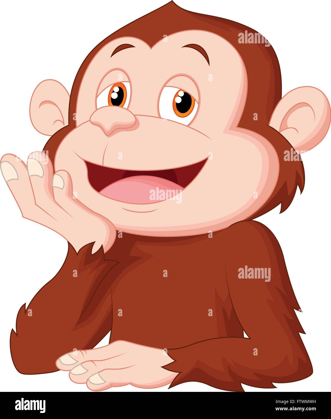 Cartoon chimpanzee thinking Stock Vector Image & Art - Alamy