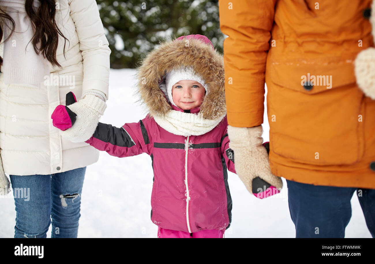 happy family with child in winter clothes outdoors Stock Photo - Alamy
